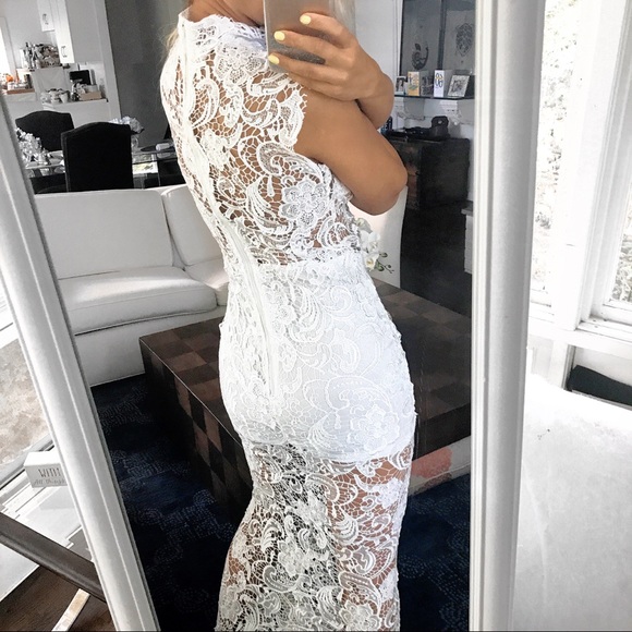 Dresses | Tall White Lace Goddess Form Fitting Maxi Dress | Poshmark